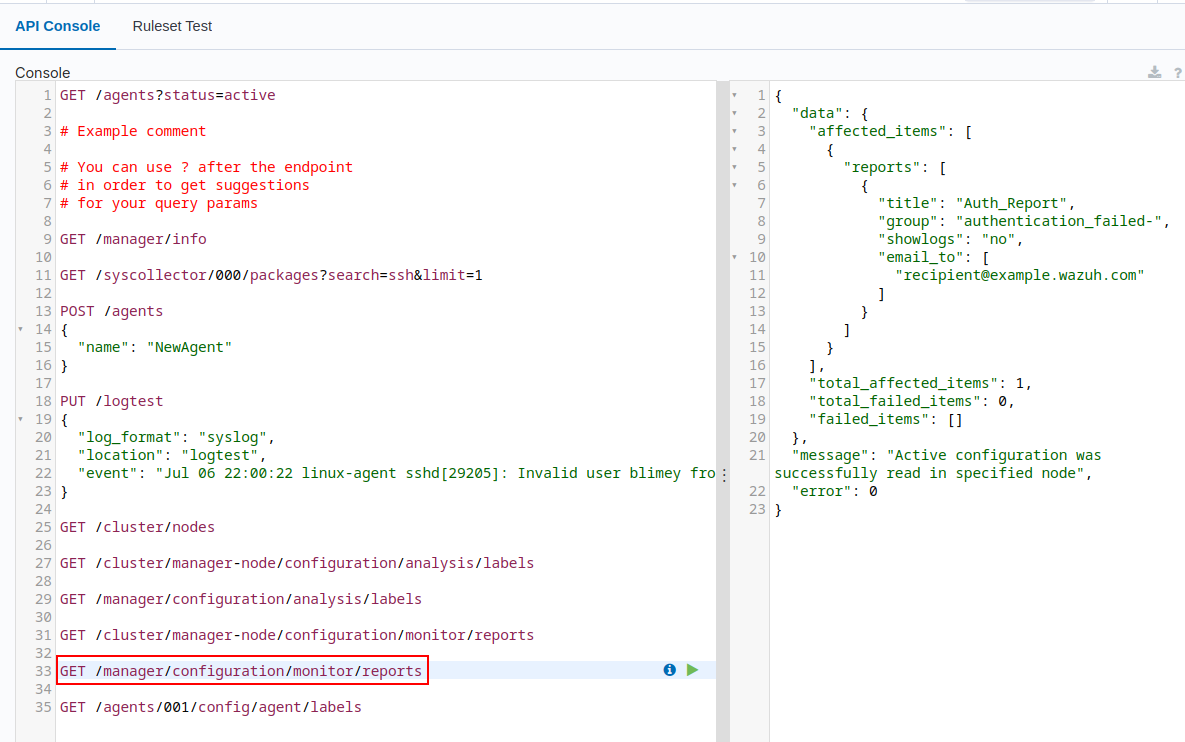 Invalid API calls and broken link in the `Management