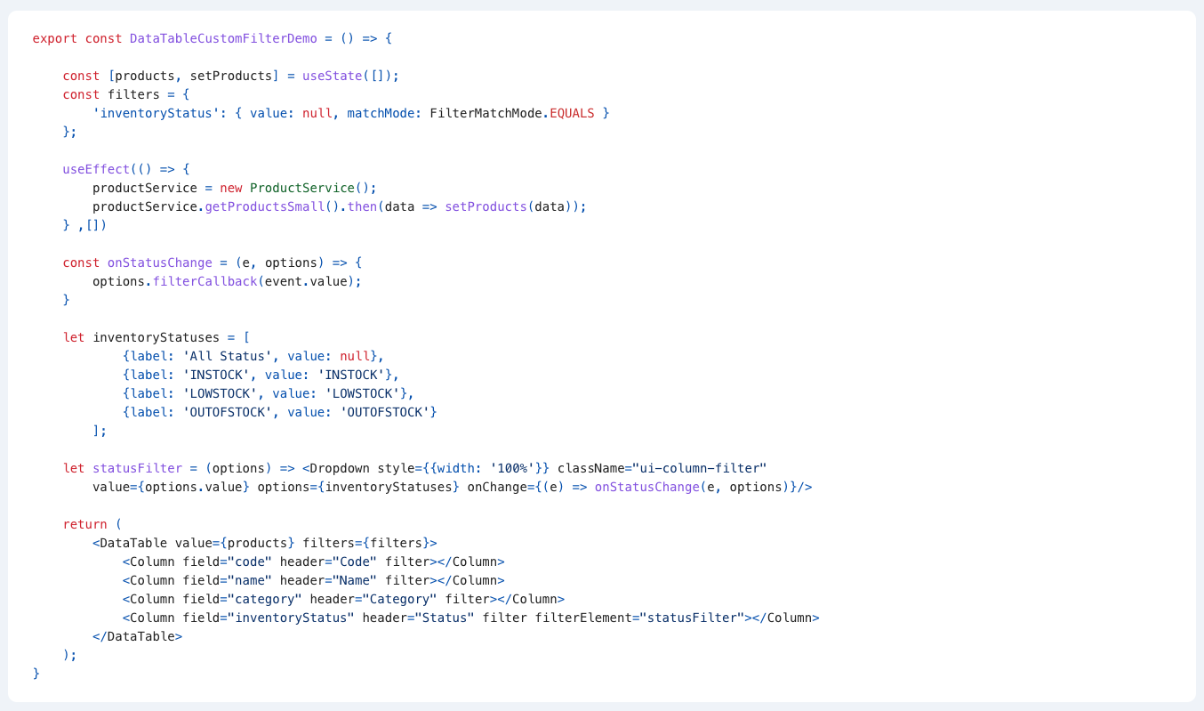 FilterMatchMode.CUSTOM & filterFunction broken + custom filter type errors · Issue #3325 ...