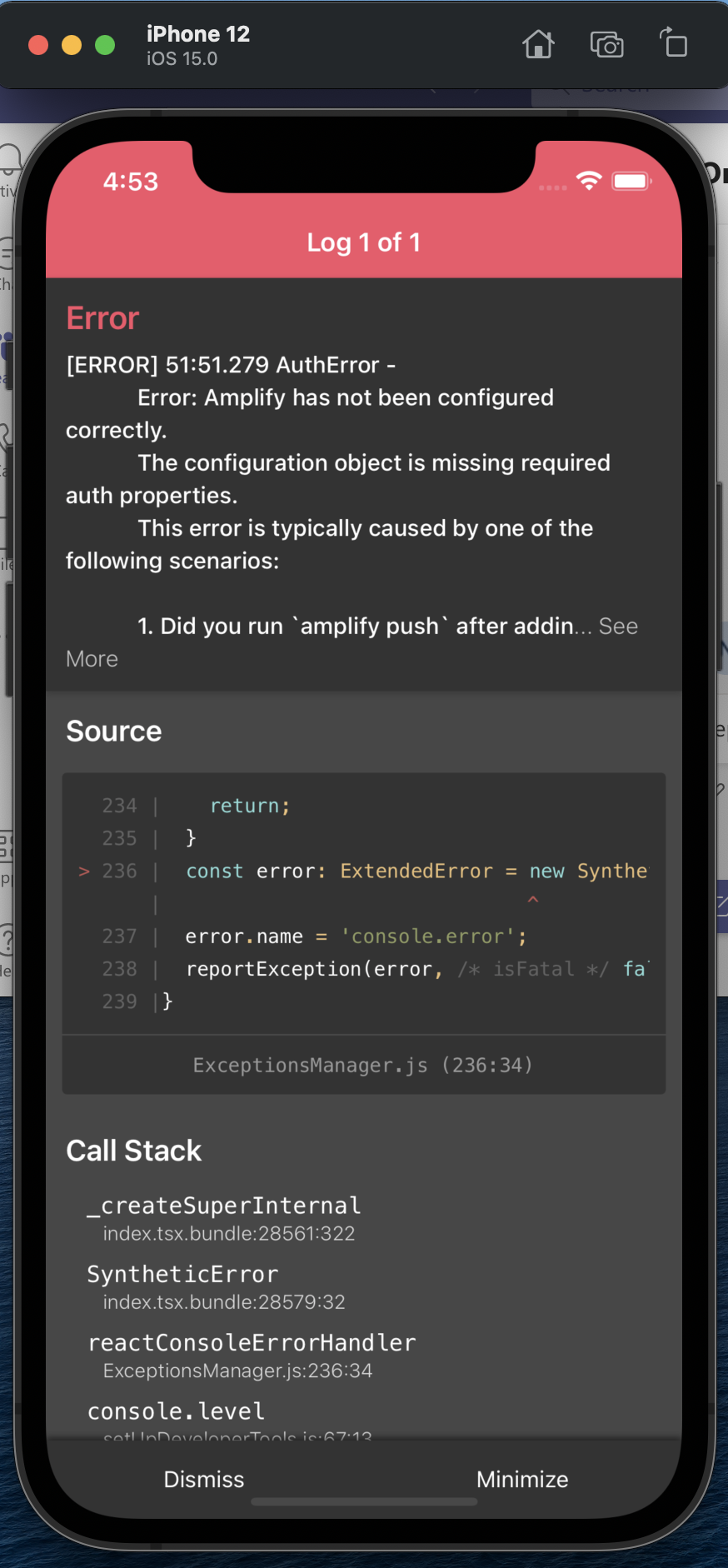 React Native: AuthError - Error: Amplify has not been configured correctly. · Issue #9117 · aws ...