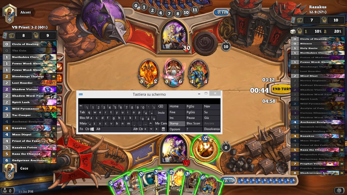 Player's cards shuffled by Psychic Scream are shown as in-hand for the ...