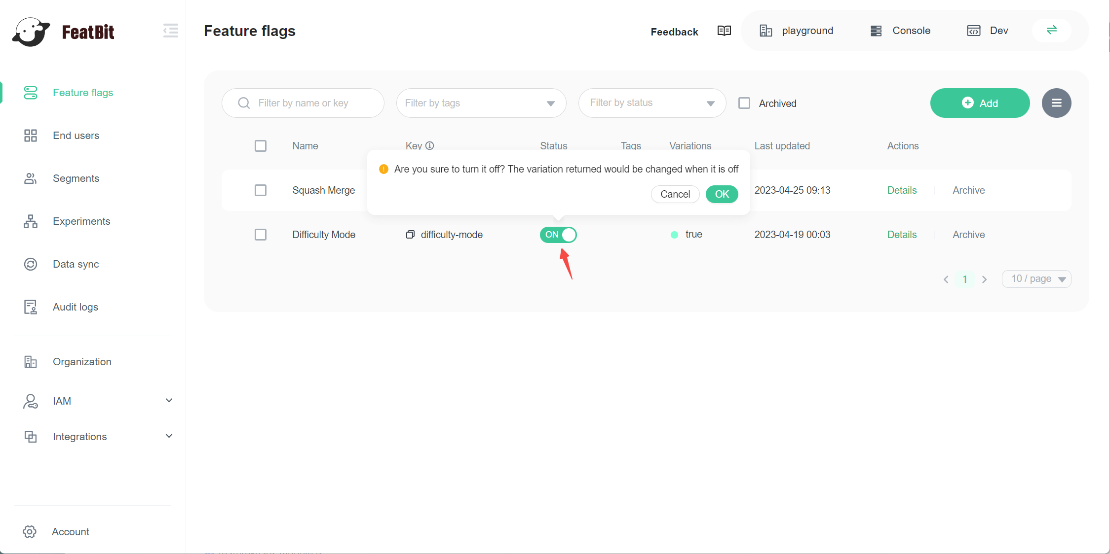 [Good First Issue]: Unify Feature Flag On/Off Confirm Messages · Issue #333 · featbit/featbit ...