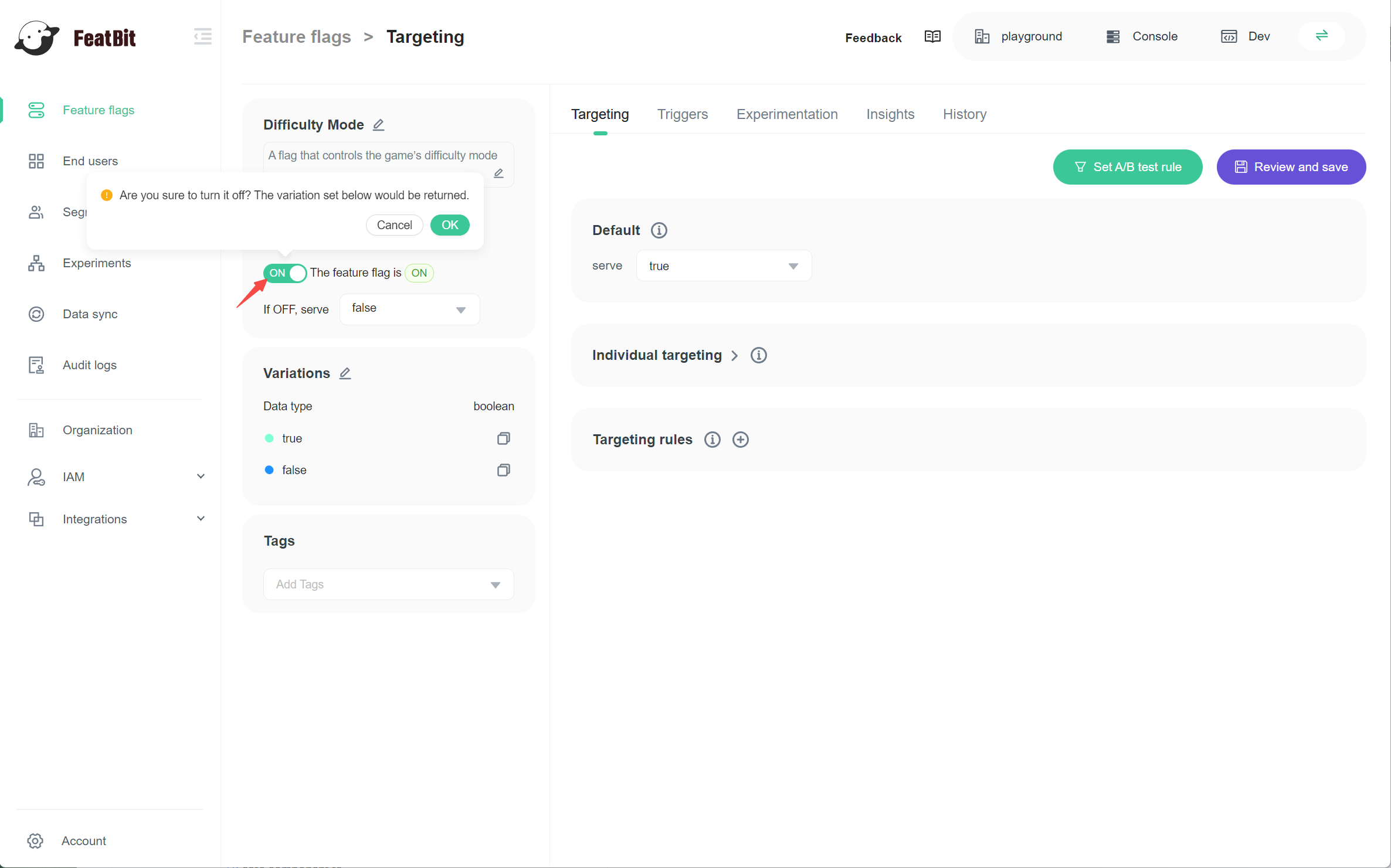 [Good First Issue]: Unify Feature Flag On/Off Confirm Messages · Issue #333 · featbit/featbit ...