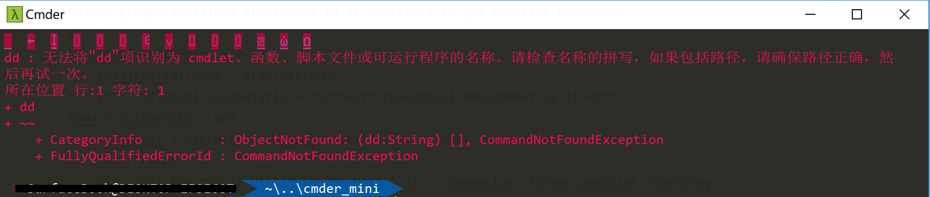 oh-my-posh startup scripts in user_profile.ps1 don't work · Issue #2018 · cmderdev/cmder · GitHub