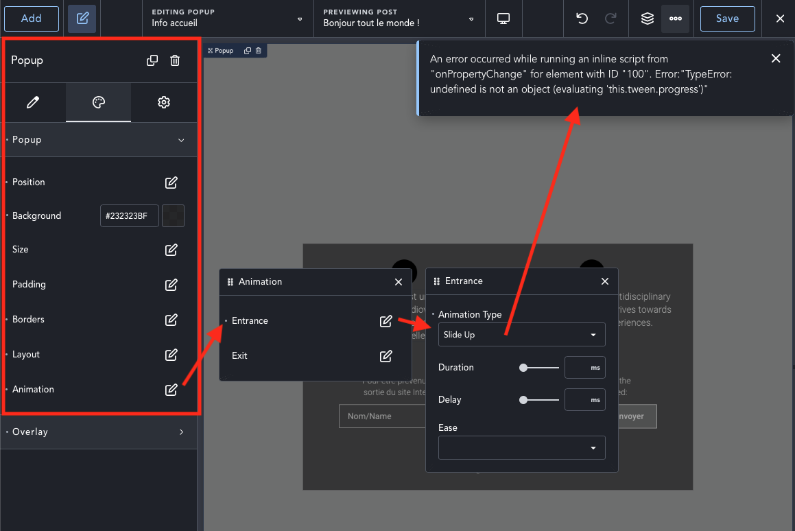 Error with Animation on a Popup · Issue #549 · soflyy/breakdance-bugs · GitHub