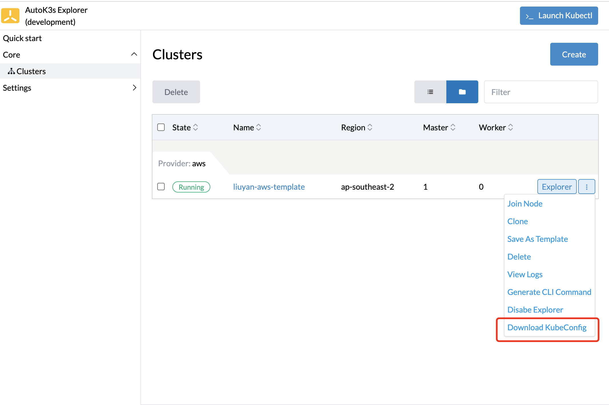 [Feature Request] Add the option to download the specified cluster kubeconfig on the UI · Issue ...