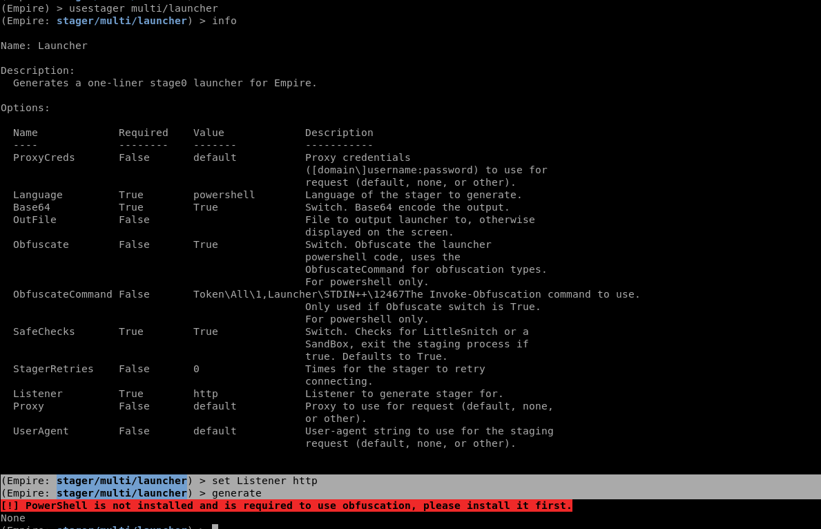 PowerShell is not installed · Issue #1187 · EmpireProject/Empire · GitHub
