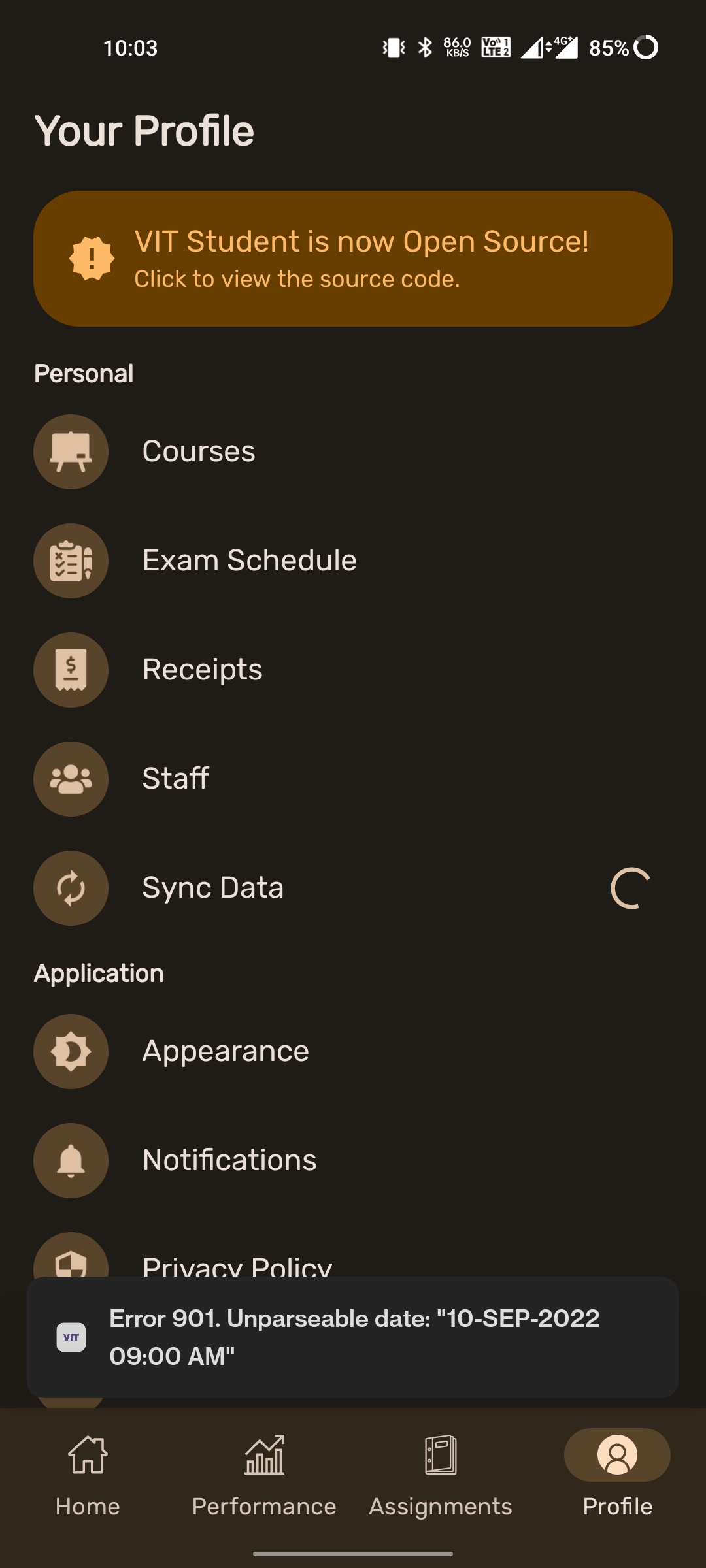 Error 901 when trying to sync data · Issue #63 · therealsujitk/android-vtop-chennai · GitHub