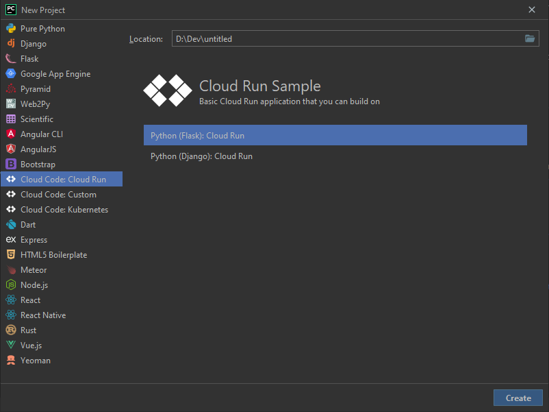 Missing node.js Cloud run from Pycharm Professinal edition · Issue #2989 · GoogleCloudPlatform ...