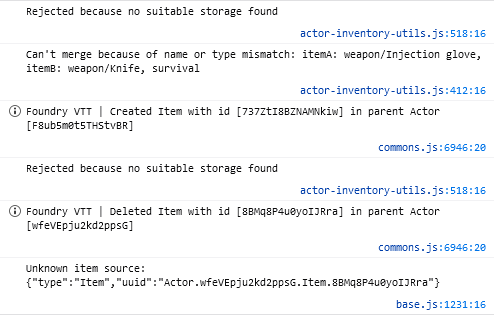 Dragging items between non-token actors errors · Issue #1102 · foundryvtt-starfinder/foundryvtt ...