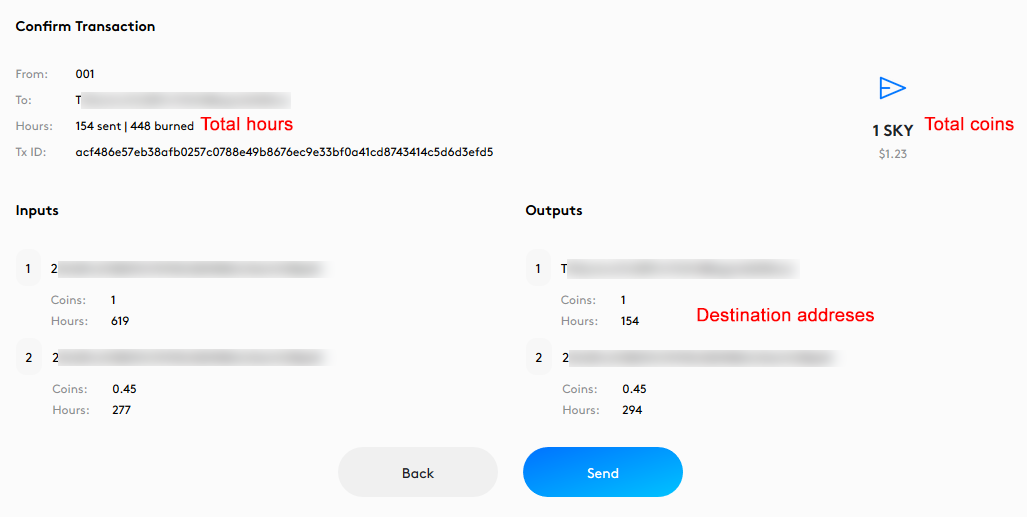 Improve display transaction inputs and outputs in transaction preview · Issue #2253 · skycoin ...