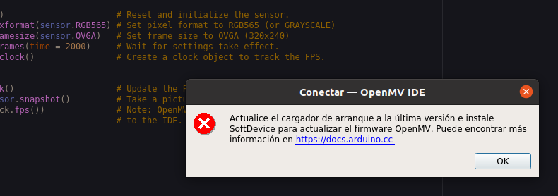 Issue Flashing Openmv Firmware On Arduino Nano 33 Ble Sense · Issue 133 · Openmvopenmv Ide 3812