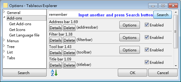 Add-on search box problems · Issue #521 · tablacus/TablacusExplorer · GitHub