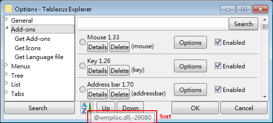 Incorrect tip for the Sort button on Tools > Add-ons page · Issue #654 · tablacus ...