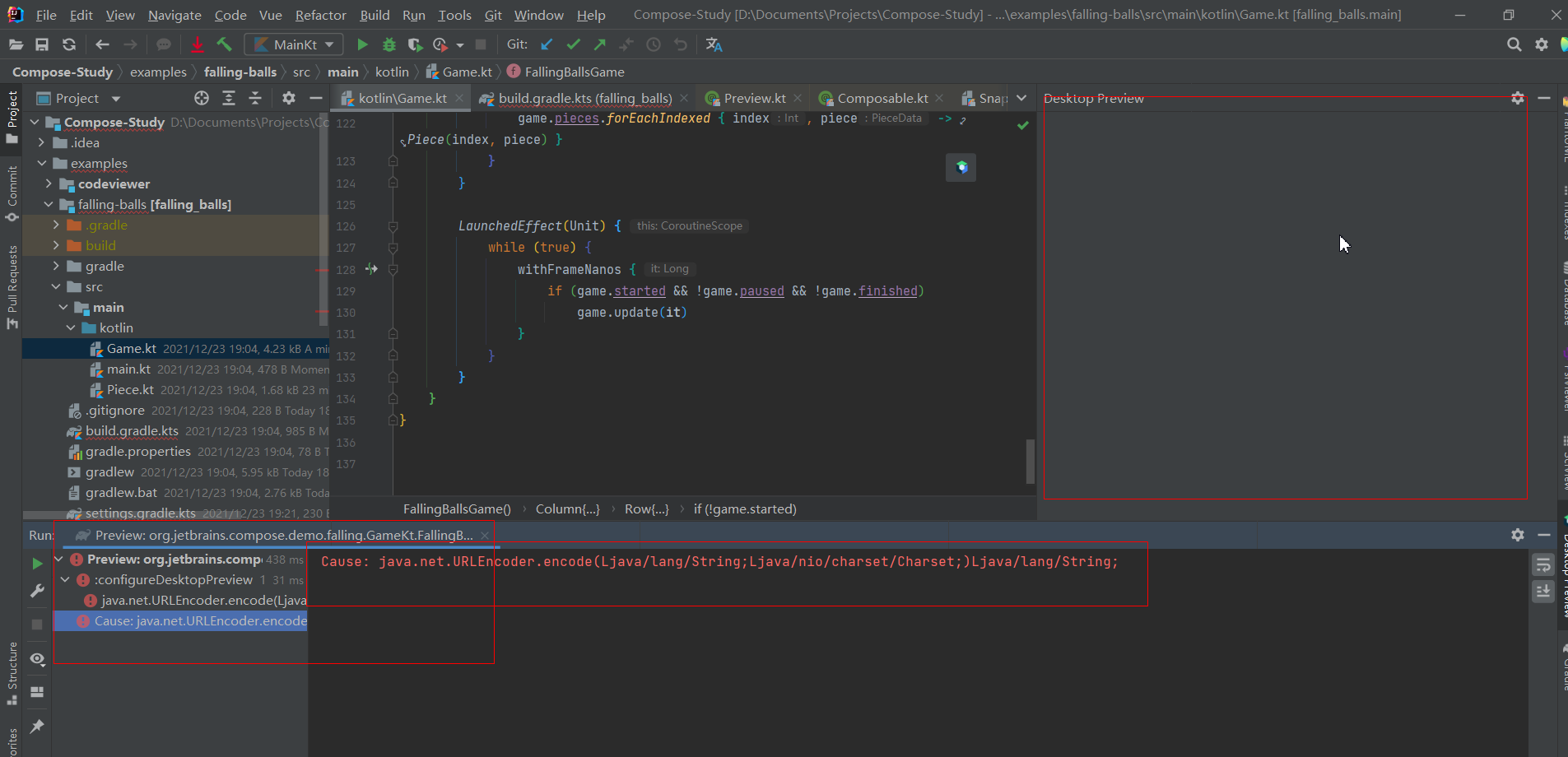 Preview doesn't work with falling-balls example · Issue #1634 · JetBrains/compose-multiplatform ...