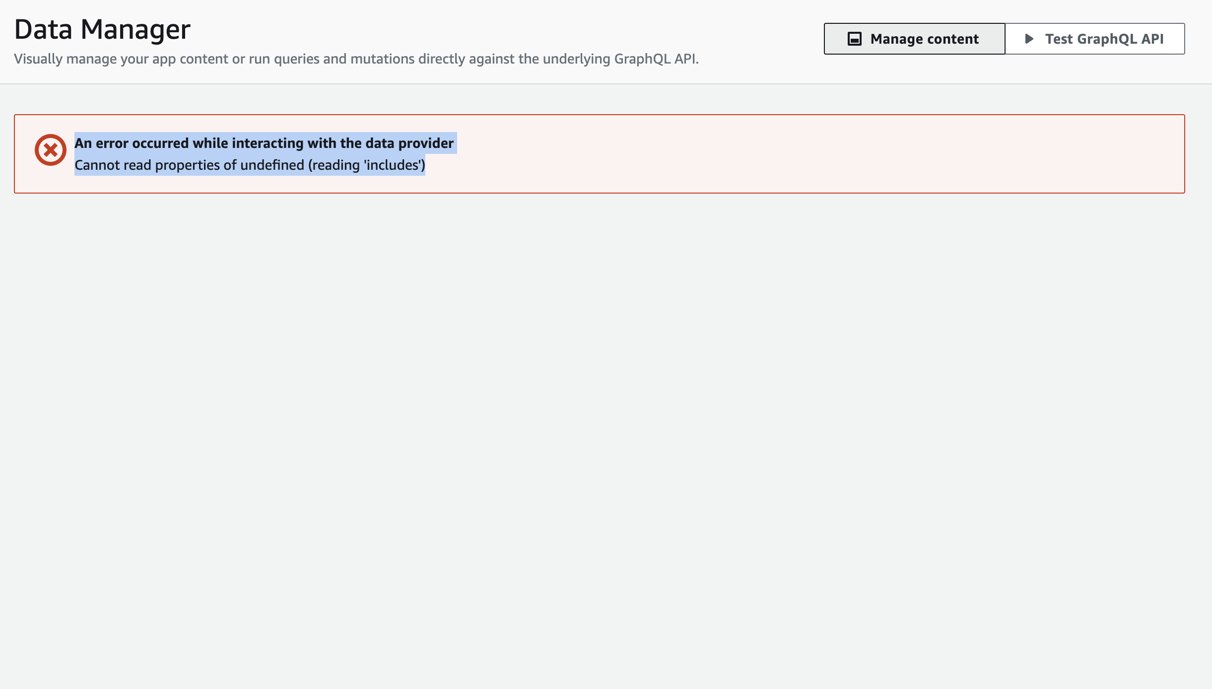 An error occurred while interacting with the data provider · Issue #932 ...