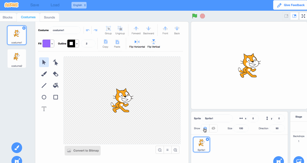 Sprites / Costumes appear extremely small on tiles after editing ...