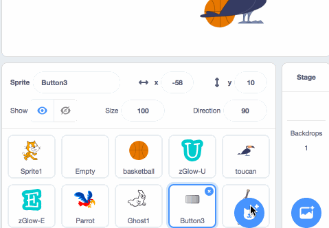 Add Sprite & Add BG buttons become fixed to the last row of sprites ...