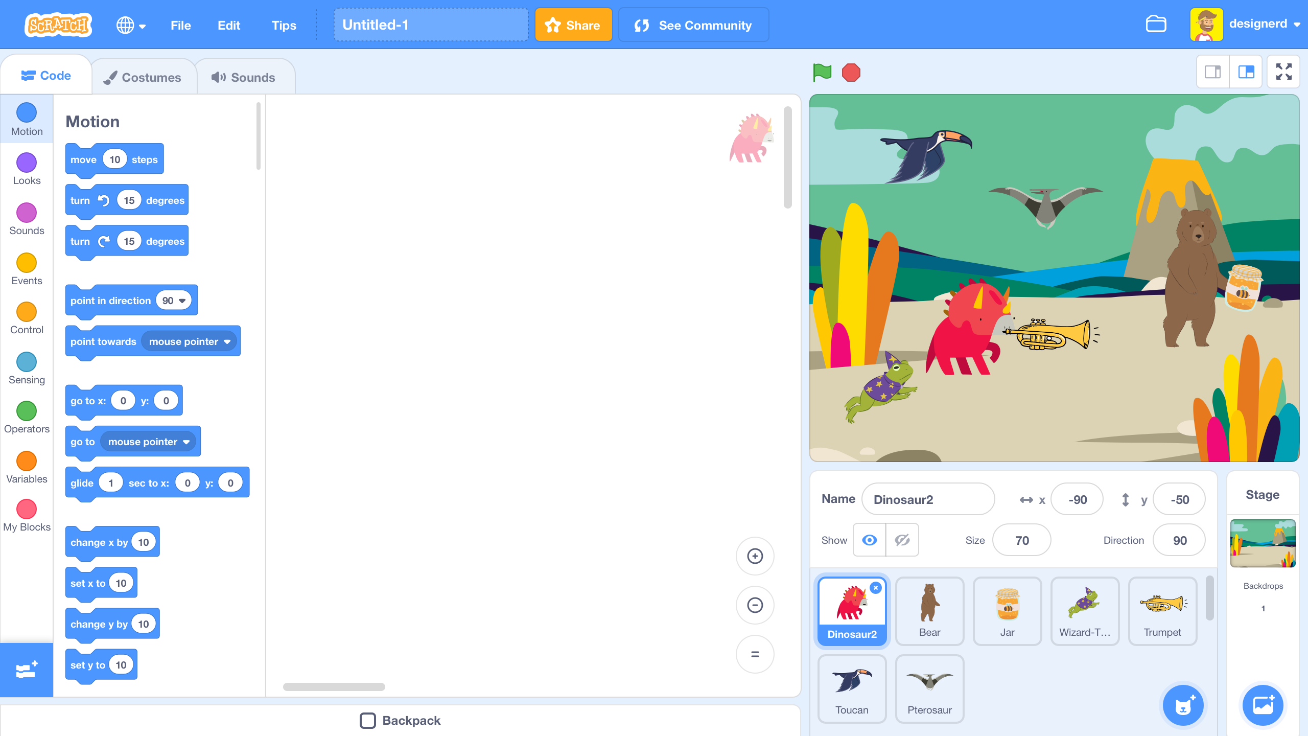 Sprite / BG Watermark on blocks workspace · Issue #2826 ...