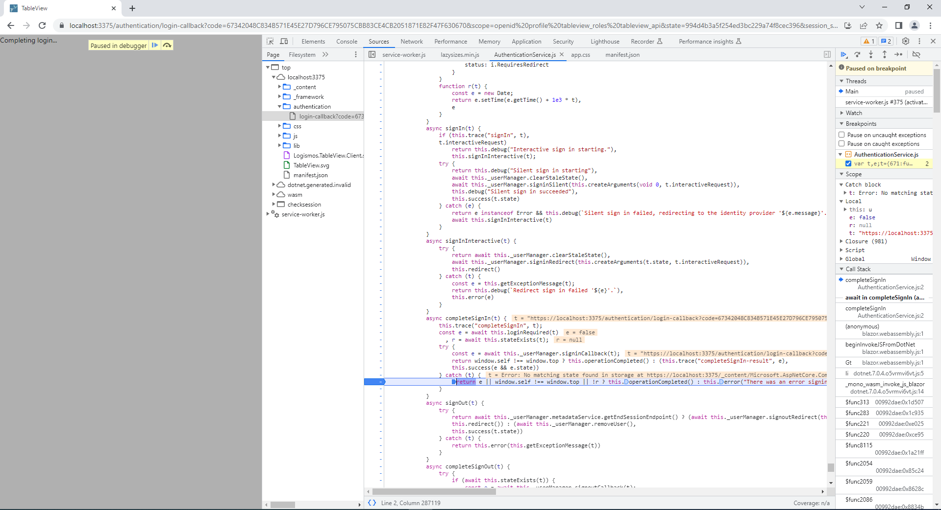 Blazor Remoteauthenticatorview Stuck In Completing Login After No Matching State Found 