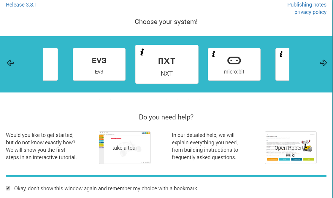 Improve bookmark message wording · Issue #728 · OpenRoberta/openroberta-lab · GitHub