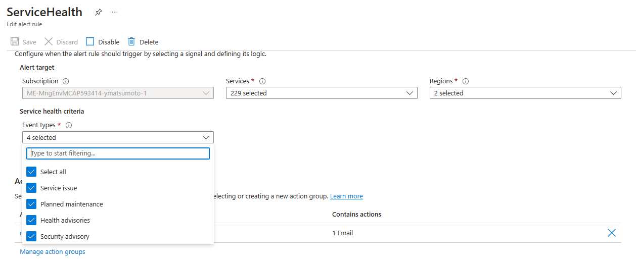 Service Health Alert doesn't show a correct information. · Issue #100 · Azure/reliability ...