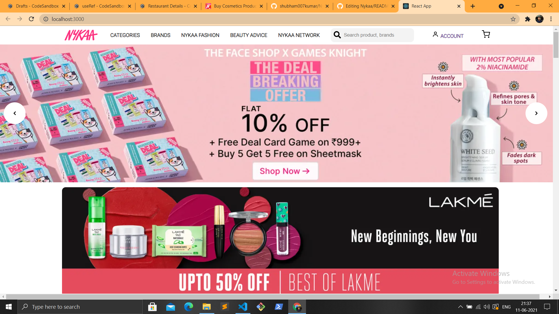 nykaa - Codesandbox