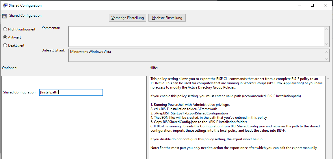 Shared Configuration using dynamic value [installpath] · Issue #197 · EUCweb/BIS-F · GitHub