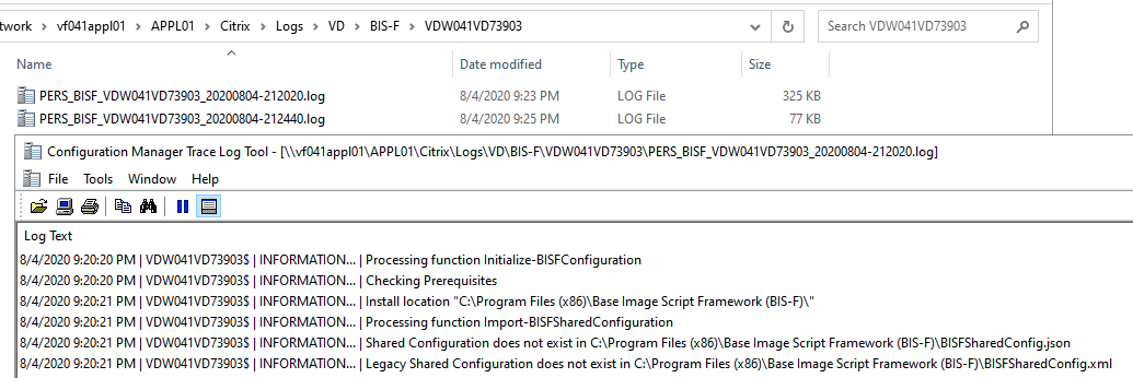 Central PERS Logs are missing the beginning · Issue #272 · EUCweb/BIS-F · GitHub