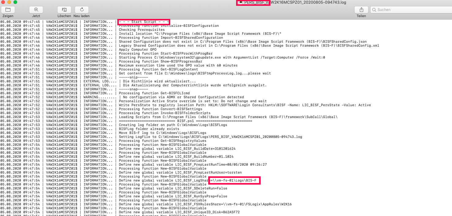 Central PERS Logs are missing the beginning · Issue #272 · EUCweb/BIS-F · GitHub