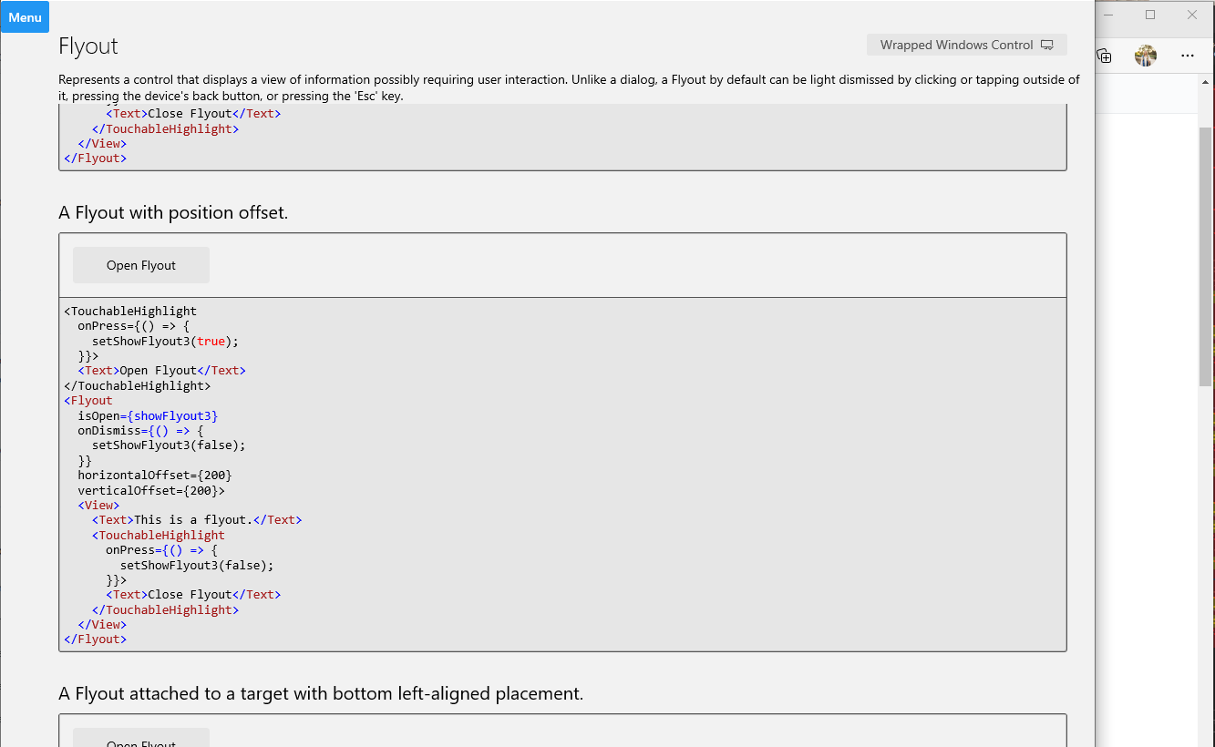 Add Flyout Page by chiaramooney · Pull Request #72 · microsoft/react-native-gallery · GitHub