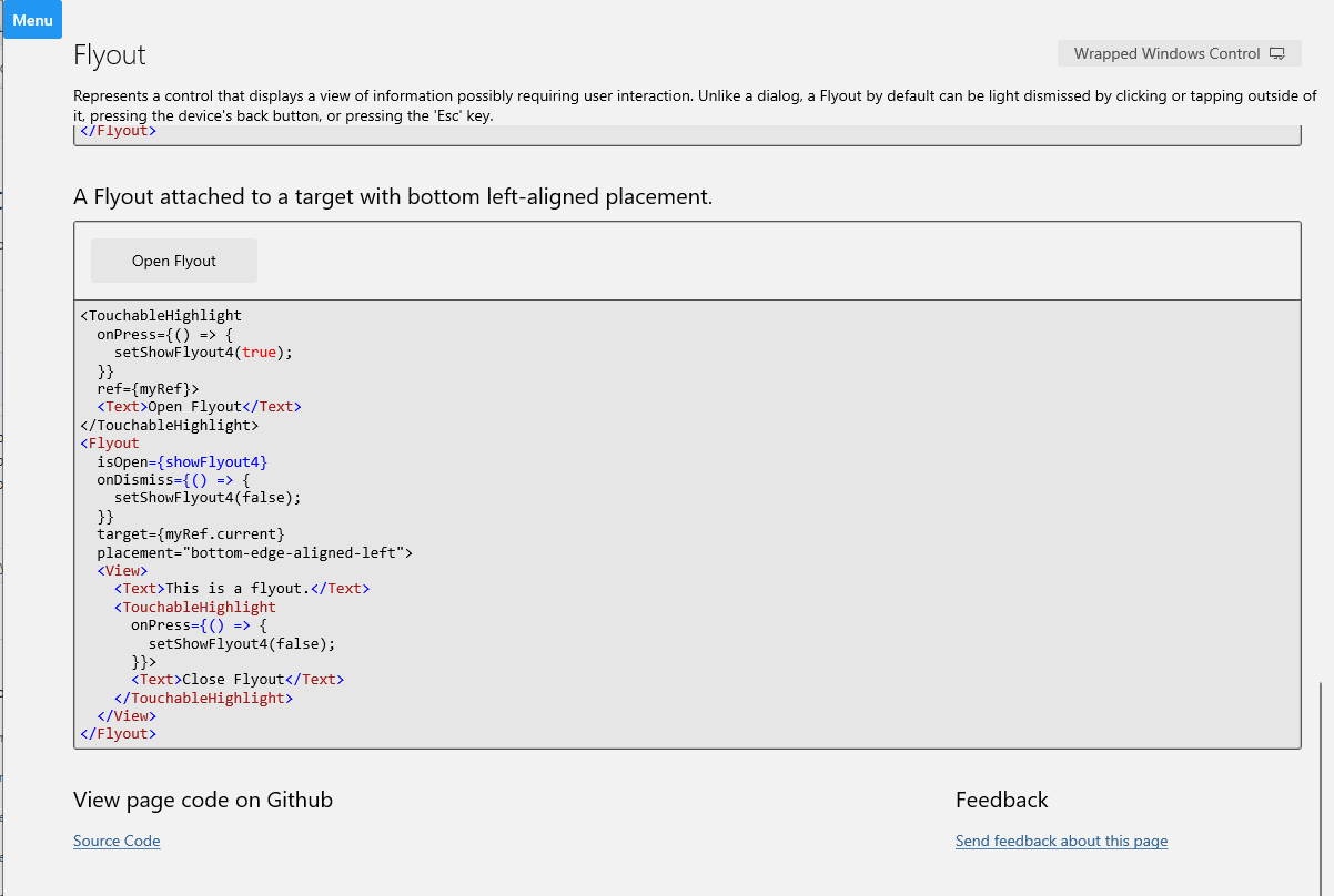 Add Flyout Page by chiaramooney · Pull Request #72 · microsoft/react-native-gallery · GitHub