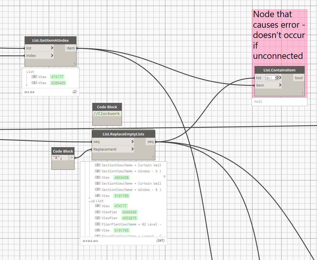 Unhandled exeption when List.ContainsItem is set to @L1 · Issue #1876 · DynamoDS/DynamoRevit ...
