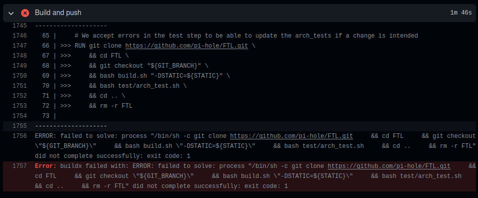 [BUG] special/CI_development branch · Issue #1433 · pi-hole/FTL · GitHub