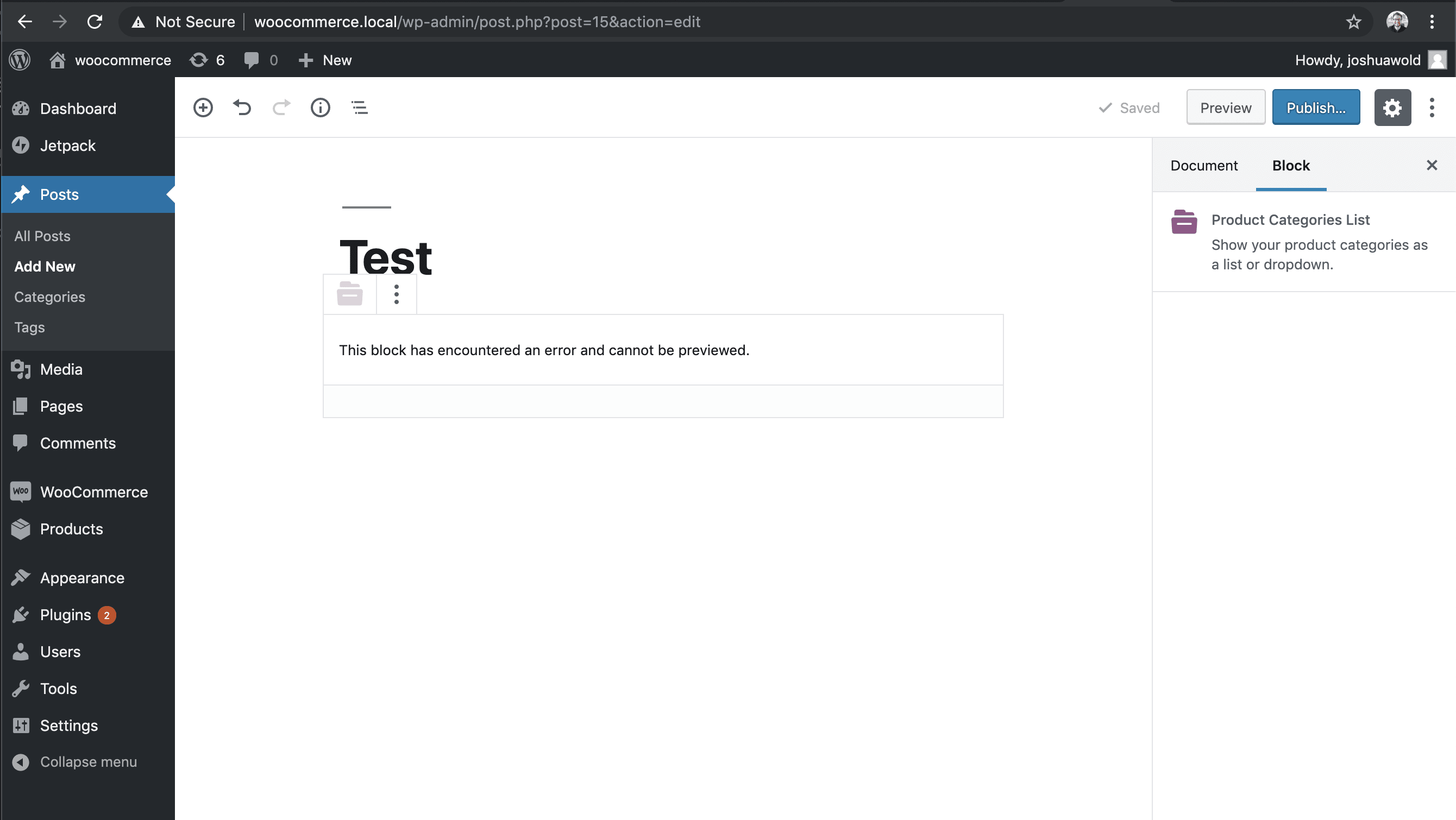 Custom error message for Product Categories List block · Issue #673 · woocommerce/woocommerce ...