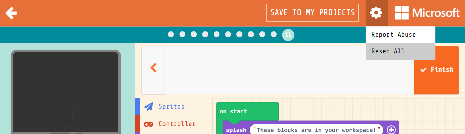 Skillmap reset should be hidden in iframe view · Issue #2791 · microsoft/pxt-arcade · GitHub