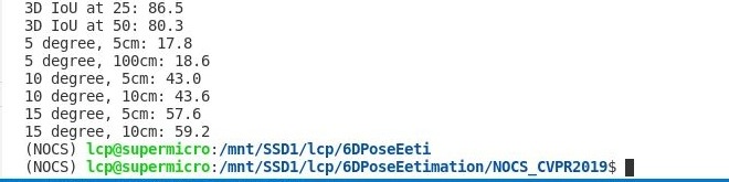 Reproduce the evaluation result · Issue #28 · hughw19/NOCS_CVPR2019 · GitHub