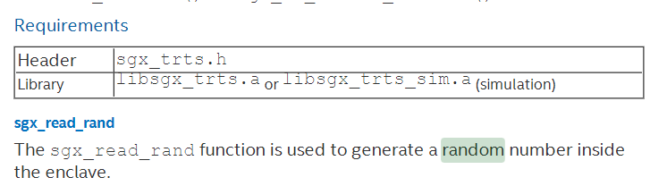 Is there a tRNG(true random number) generator in this lib? · Issue #121 · edgelesssys/ego · GitHub