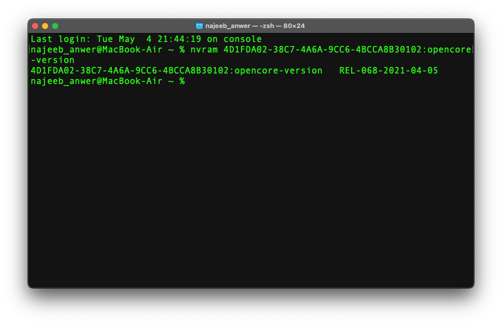 Incorrect version of OpenCore in NVRAM · Issue #1622 · acidanthera/bugtracker · GitHub