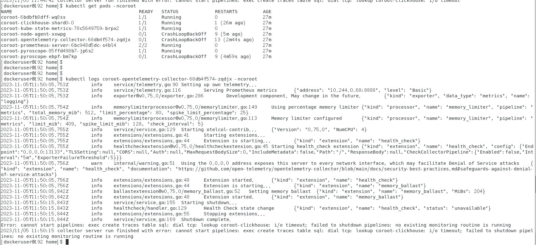 Start failed! Help me!!! · Issue #104 · coroot/coroot · GitHub