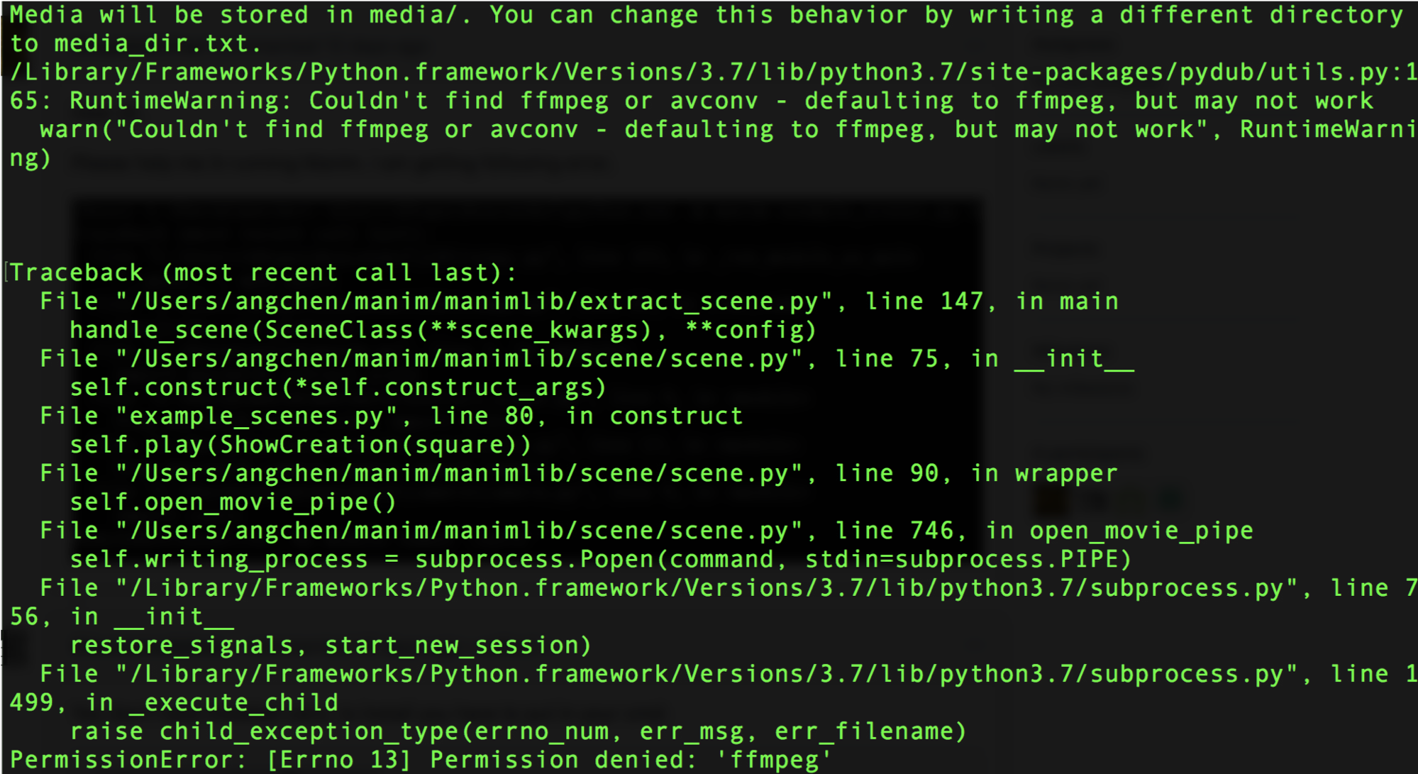 Problems with ffmpeg · Issue #415 · 3b1b/manim · GitHub