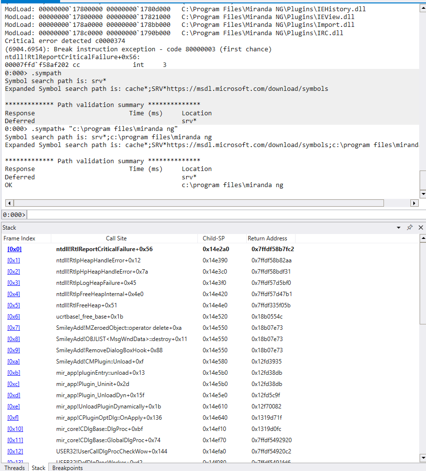 SmileyAdd - Crash #2 · Issue #3791 · miranda-ng/miranda-ng · GitHub