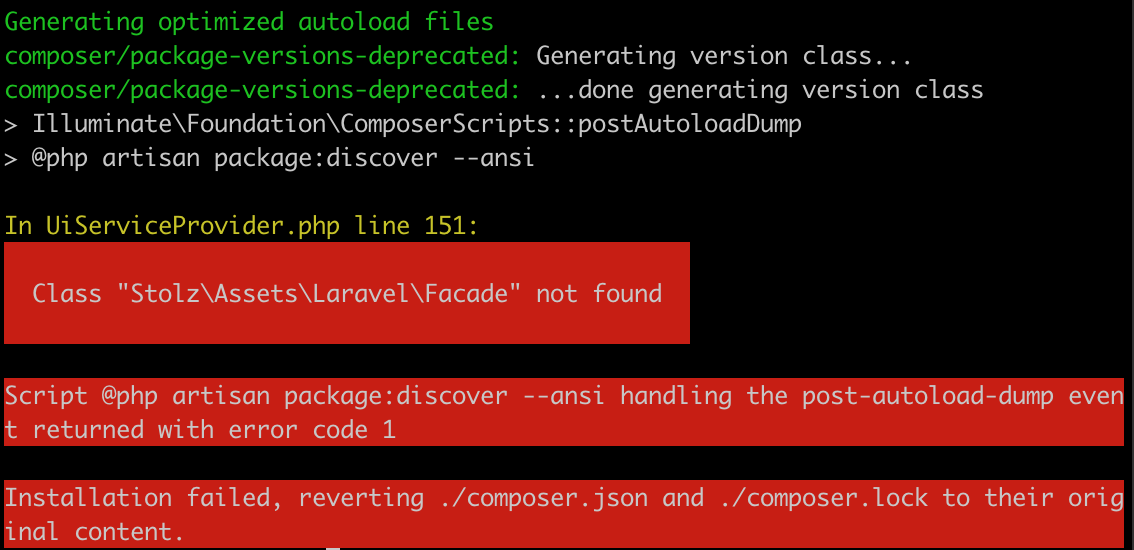 There S No Stolz Assets Laravel Facade Class · Issue 88 · Laravolt