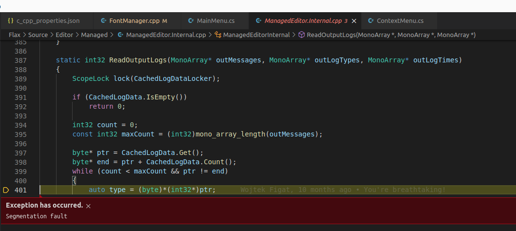 Editor crashes on showing output logs · Issue #646 · FlaxEngine/FlaxEngine · GitHub