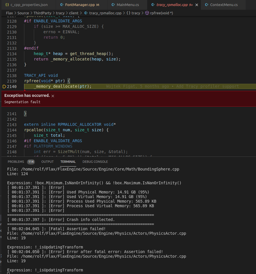 Exception on physics collision · Issue #648 · FlaxEngine/FlaxEngine · GitHub