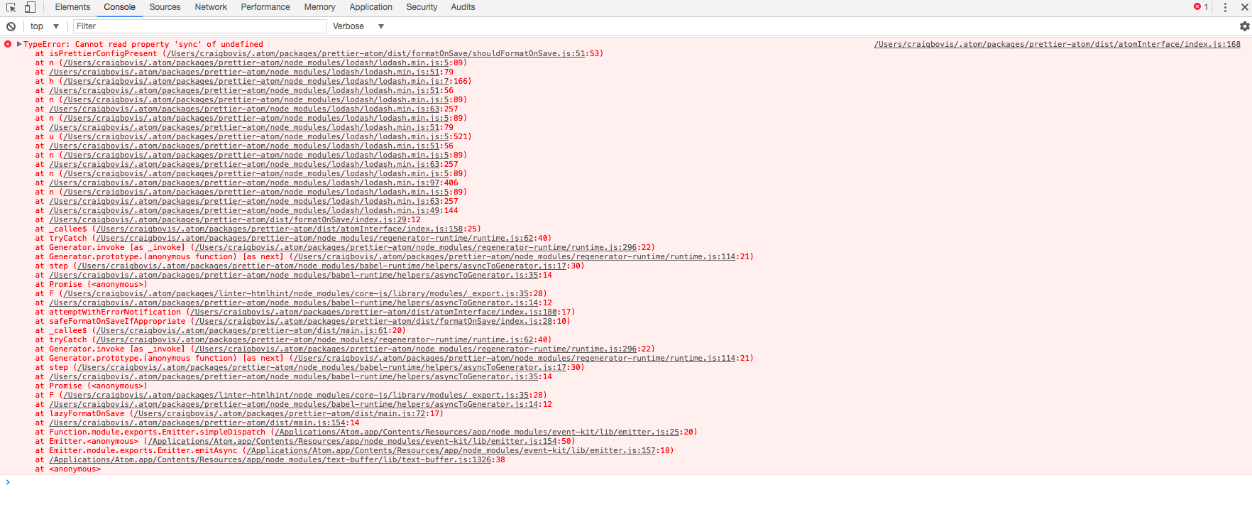 "Cannot read property 'sync' of undefined" on projects without Prettier config · Issue #406 ...