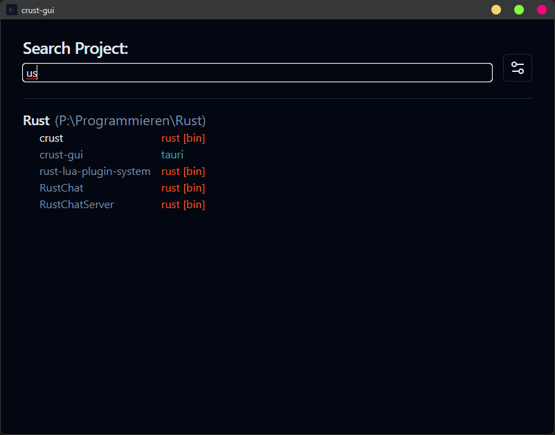 GitHub - CubesCoders/crust-gui: Project manager written in rust