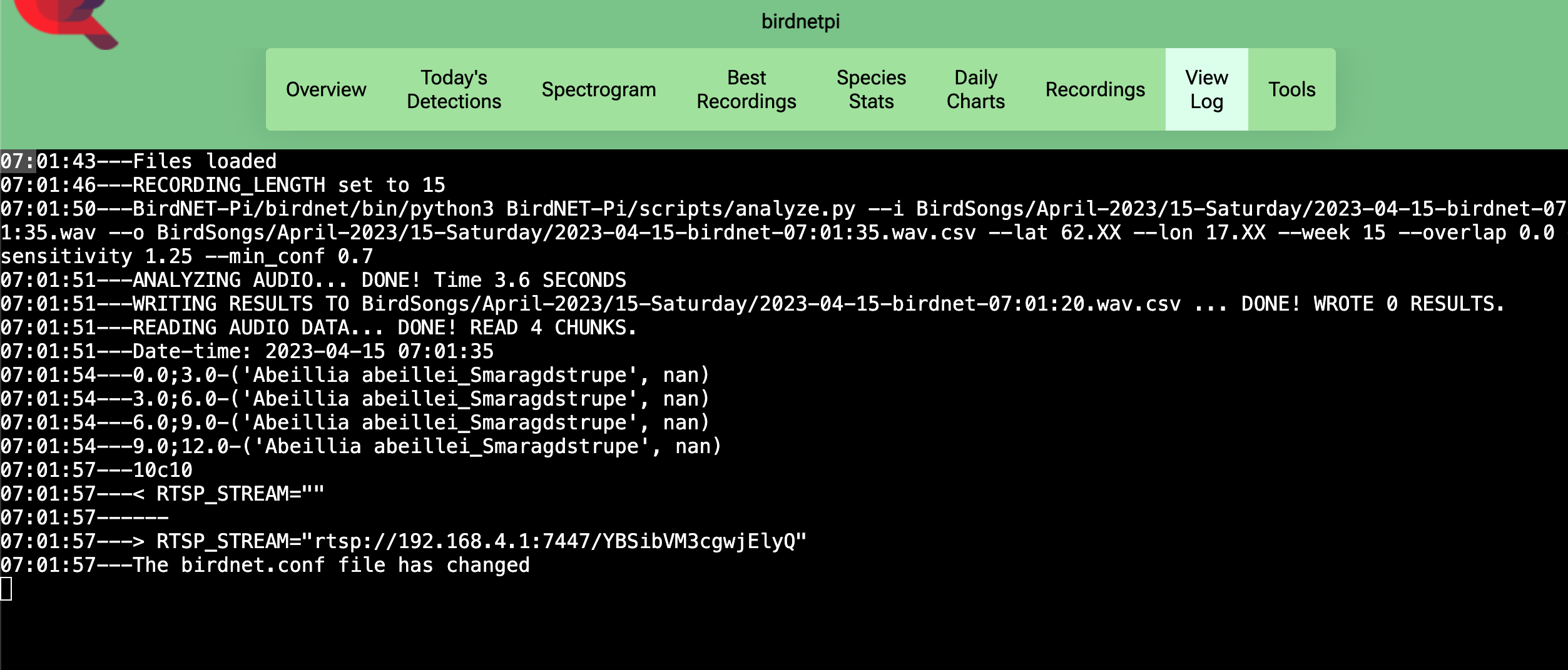 RTSP stream does not work · Issue #855 · mcguirepr89/BirdNET-Pi · GitHub