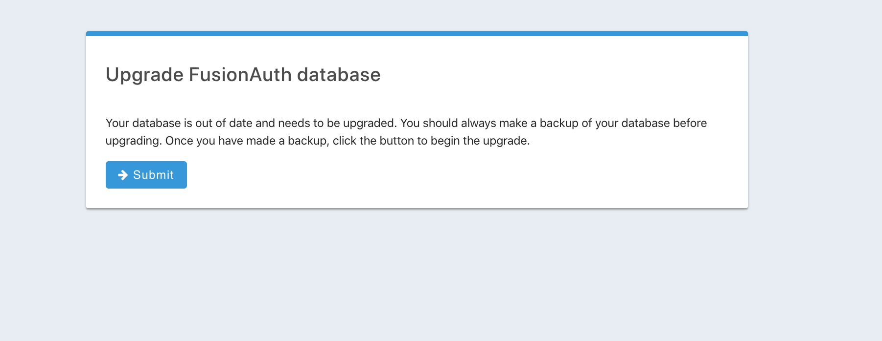Database Upgrade Alert And Button Shown To World · Issue 397 · Fusionauthfusionauth Issues