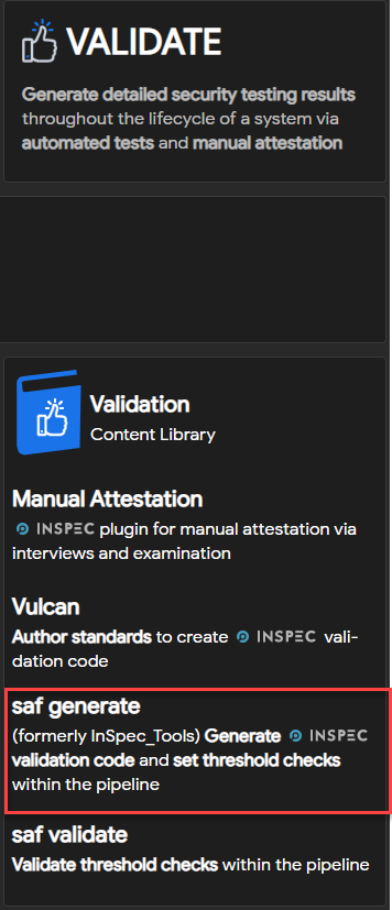 saf *2inspec should be part of the "generate" command line · Issue #115 ...